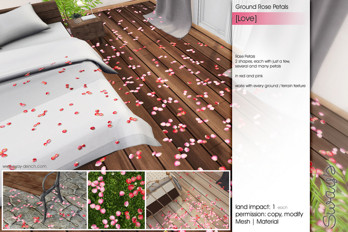 Second Life Marketplace - Sway's [Love] Ground Rose Petals